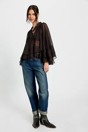 Free People Sami Ruffled Cape