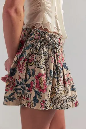 Free People We The Free Printed Croquet Shorties Sherbert Combo