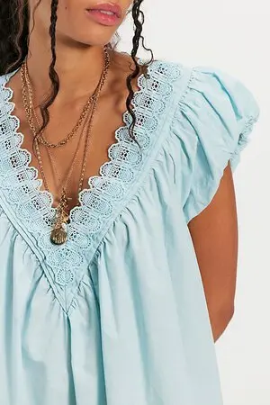 Free People Sundazed Mini Dress - Pastel Blue
