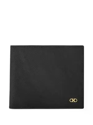 FERRAGAMO Gancio Leather Bifold Wallet - Black