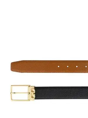 FERRAGAMO Rectangular-buckle Leather Belt
