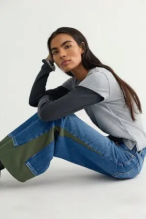 MOTHER The Nacho Double Dip Nerdy Fray Jeans