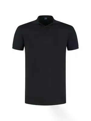 Fedeli Short-sleeve Polo-collar T-shirt - Black