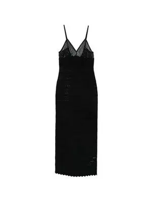 GENNY Sequin V-neck Dress - Black