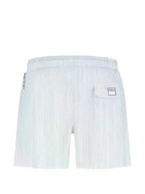 Fedeli Madeira Striped Beachwear Shorts - White