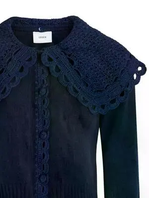 Erdem Crocheted Collar Cardigan - Blue