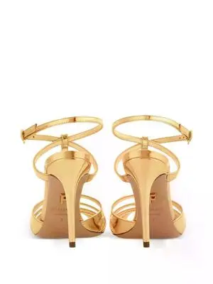 FERRAGAMO Buckle Stiletto Sandals - Gold