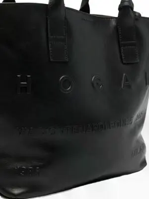 Hogan Address Embossed Tote Bag - Black