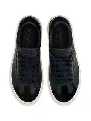 FERRAGAMO Texturized Low-cut Sneakers - Black