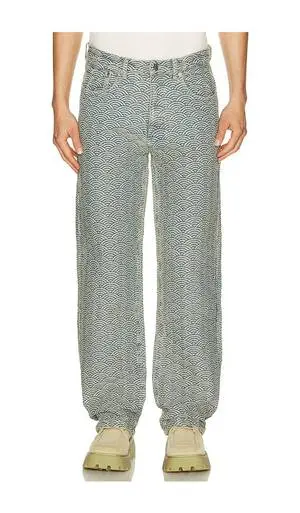 RYOKO RAIN Seigaiha Jacquard Denim Jeans