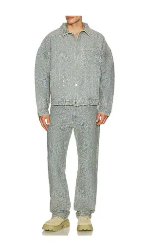 RYOKO RAIN Seigaiha Jacquard Denim Jeans