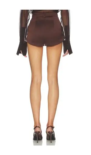 SANS FAFF Satin Hot Pants - Chocolate