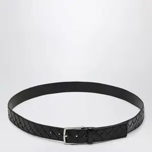 Bottega Veneta Intrecciato Leather Belt - Black