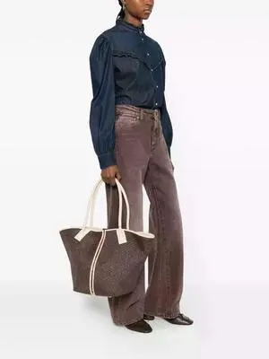 ALEXANDER SMITH Lauren Woven Handle Tote Bag - Brown