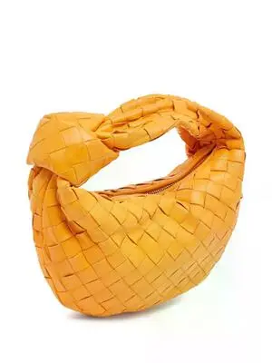 Bottega Veneta Mini Bv Jodie Woven-leather Handbag - Orange