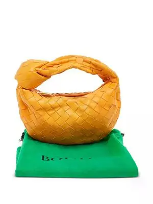Bottega Veneta Mini Bv Jodie Woven-leather Handbag - Orange