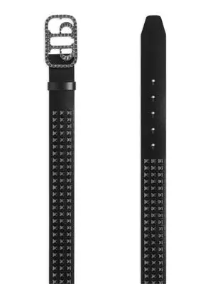 Philipp Plein Studs Buckle Leather Belt