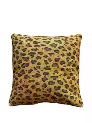 LES-OTTOMANS Leopard-pattern Cushion - Yellow