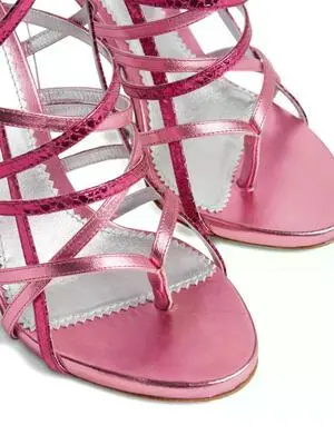 Dsquared2 Metallic Strappy Wedge Sandals
