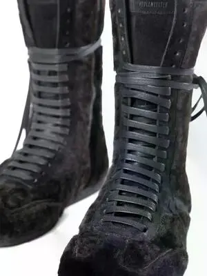 ANN DEMEULEMEESTER Shearling Lace-up Sneakers
