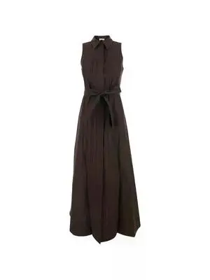 P.a.r.o.s.h Sleeveless Belted Dress - Brown
