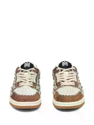 Amiri Skel Stud Low Lace-up Sneakers - Brown