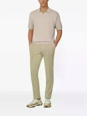 Boggi Milano Cotton And Silk Knitted Polo Shirt