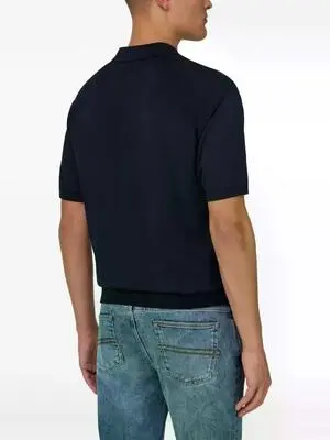 Boggi Milano Cotton And Silk Knitted Polo Shirt