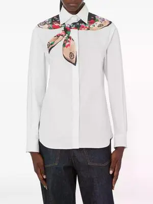 Moschino Floral-pattern Scarf-embellished Shirt - White