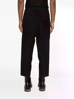 THOM KROM Drawstring Cropped Trousers - Black