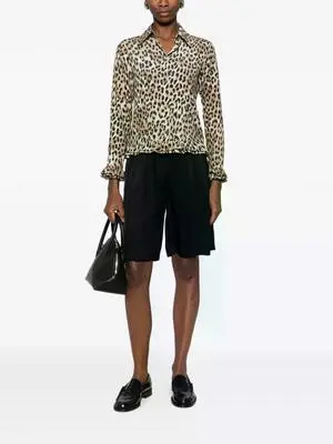 N°21 Ruffled-trim Leopard-print Shirt