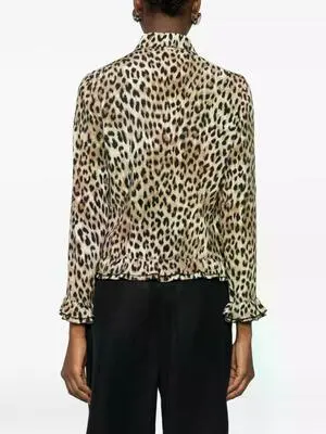 N°21 Ruffled-trim Leopard-print Shirt