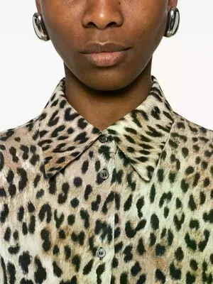 N°21 Ruffled-trim Leopard-print Shirt