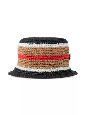 Burberry Striped Raffia Bucket Hat