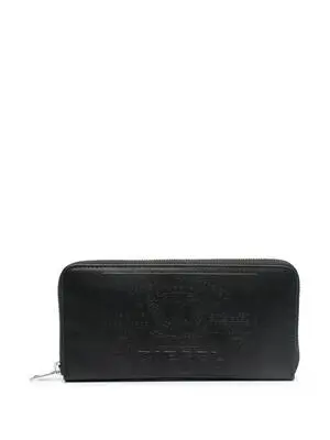 DIESEL Embossed-logo Leather Wallet - Black