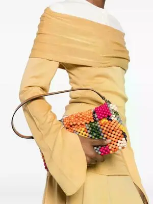 Staud Timmy Beaded Shoulder Bag - Orange