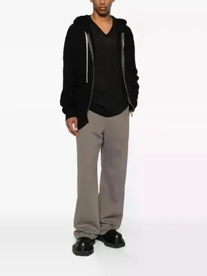 Rick Owens Hooded Zip-up Cardigan - Black