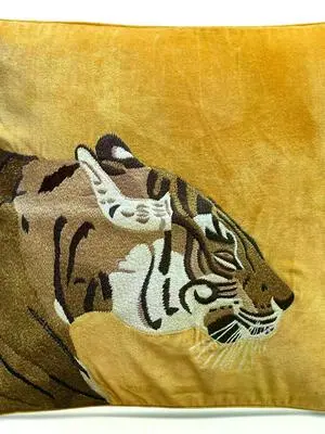 LES-OTTOMANS Tiger-embroidered Cushion