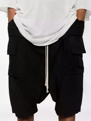 Rick Owens Cretch Cargo-pocket Drawstring Shorts - Black