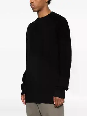 Rick Owens Jumbo Long Sleeve Crewneck Sweater - Black