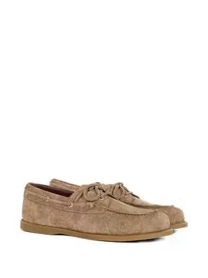 Etro Printed Suede Boat Shoes