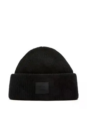 Acne Studios Square Patch Beanie - Black