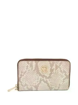 Michael Kors Snakeskin-embossed Wallet - Neutrals