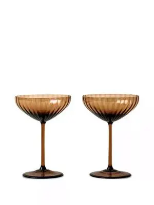 VENINI Lyon Champagne Glasses - Brown
