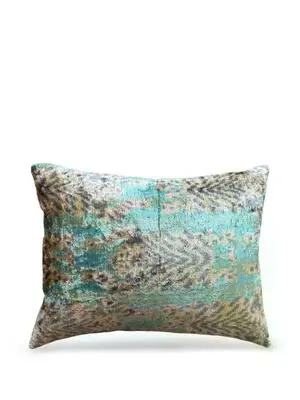 LES-OTTOMANS Patterned Cushion - Blue