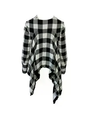 Monse Tartan Asymmetrical Blouse