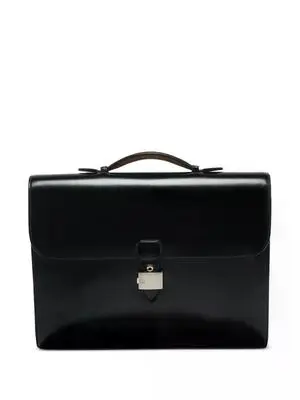 Dunhill Logo-detail Leather Briefcase - Black