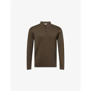 Sunspel Regular-fit Long-sleeves Cotton-knit Polo Shirt - Deep Olive26