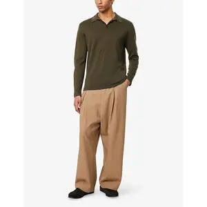 Sunspel Regular-fit Long-sleeves Cotton-knit Polo Shirt - Deep Olive26
