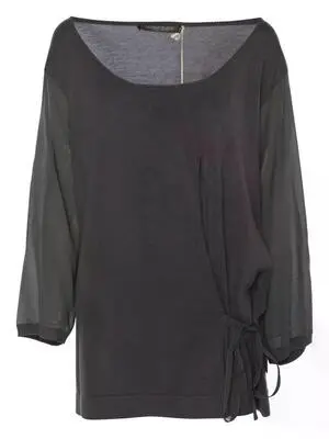 Marina Rinaldi Scoop-neck Long-sleeve Top - Grey